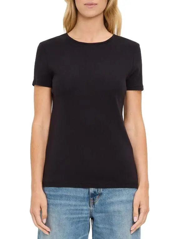 Michael Stars Haley Fine Bonded Cotton T-shirt - Black