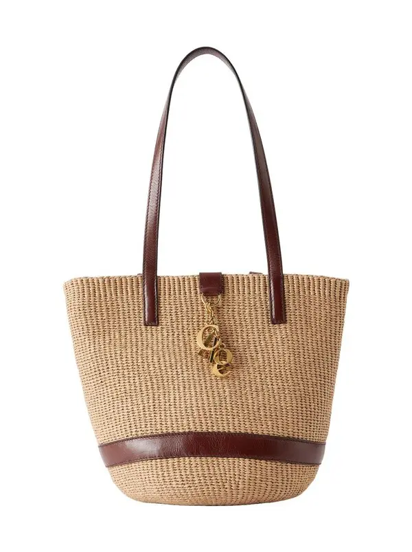 Chloé Leather-trimmed Raffia Tote Bag - Neutrals
