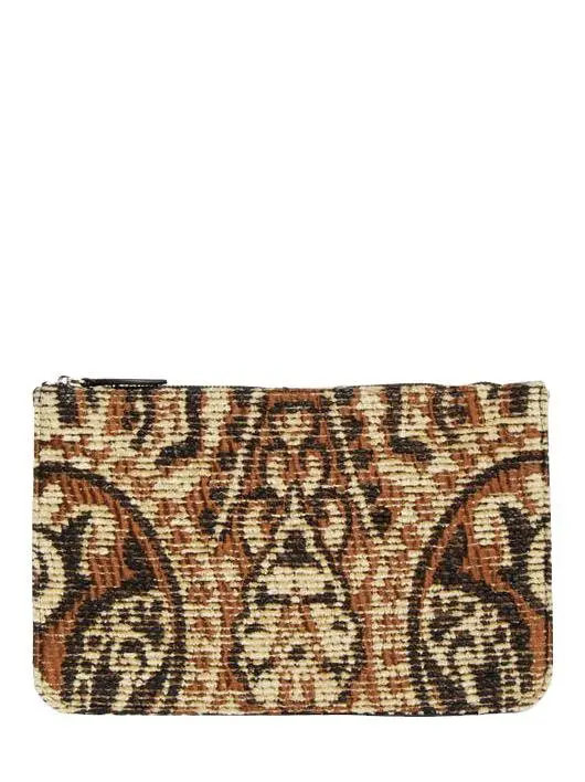 TOTEME Threefold Paisley Chenille Clutch - Rye/black