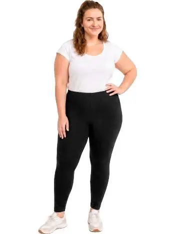 CITY THREADS USA-MADE Soft 100% Cotton Leggings - Black