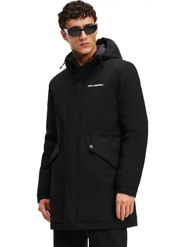 Karl Lagerfeld Ultra Lightweight Hooded Parka - Black