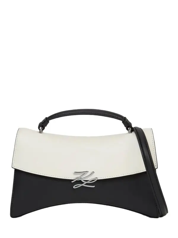 Karl Lagerfeld K/autograph Twist Color-block Crossbody Bag - Black/white