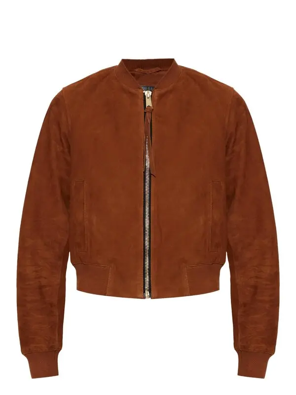 ALLSAINTS Orten Suede Bomber Jacket - Brown
