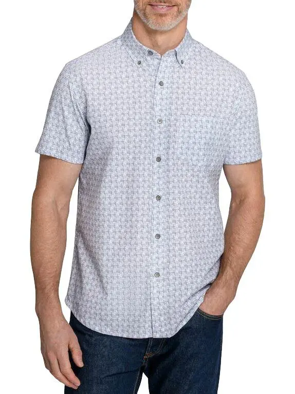 W.R.K Faded Square Reworked Short Sleeve Button-up Shirt - Charcoal