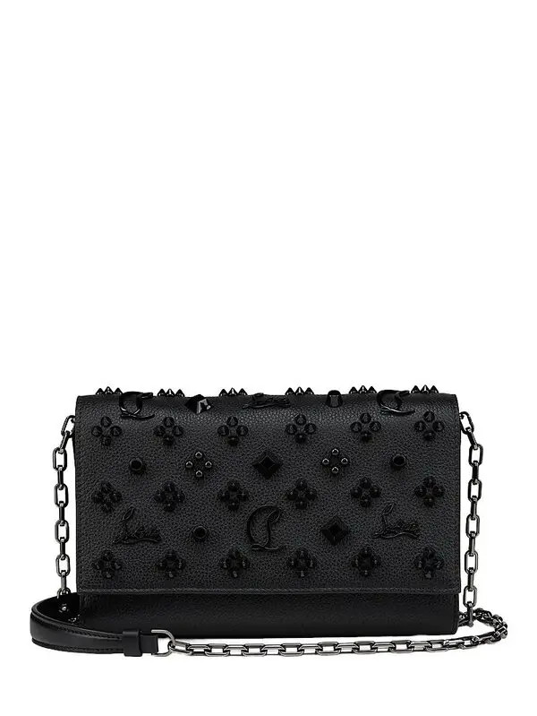 CHRISTIAN LOUBOUTIN Paloma Clutch With Studded Embellishments - Black