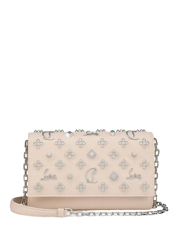 CHRISTIAN LOUBOUTIN Paloma Clutch With Studded Embellishments - Leche