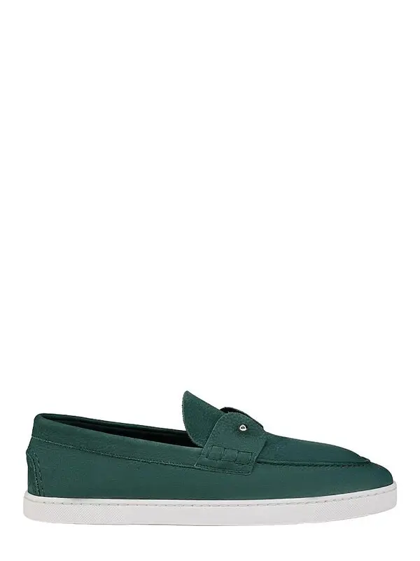 CHRISTIAN LOUBOUTIN Chambeliboat Grained Nubuck Leather Loafers - Agave