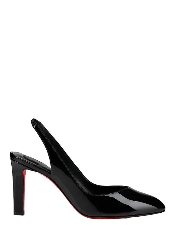 CHRISTIAN LOUBOUTIN Patent Calf Leather Fannylove Sling Pumps - Black