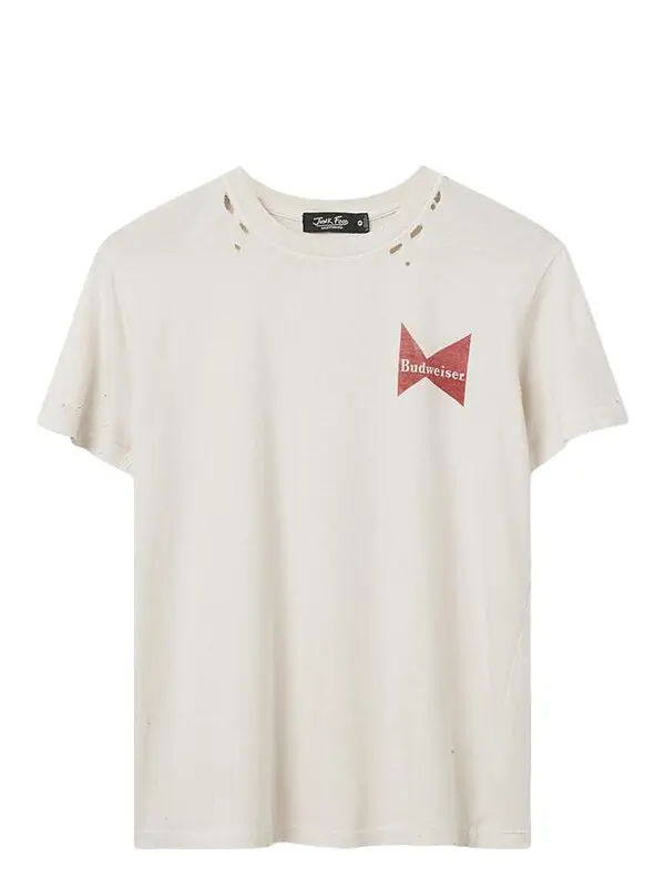 Junk Food Clothing Budweiser Geometric Graphic Distressed Tee - Birch