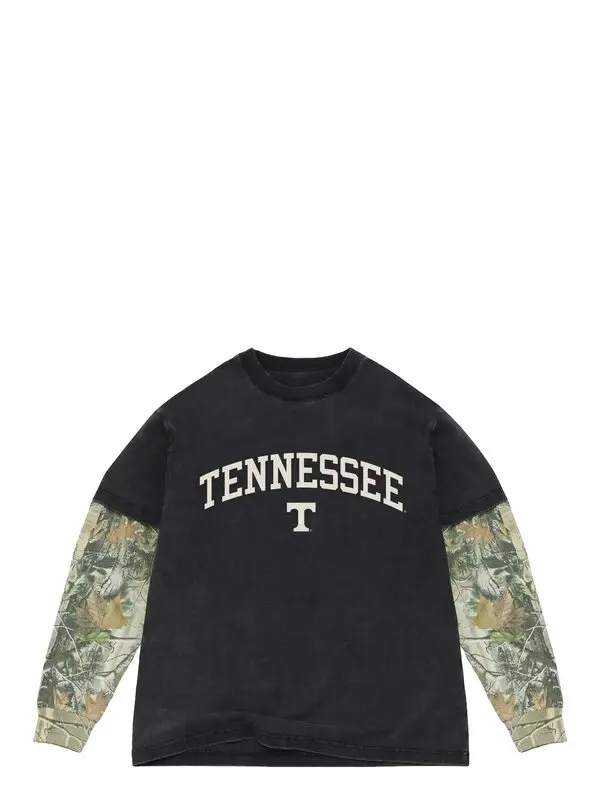 USCAPE APPAREL Camo Tennessee Volunteers Back Bay Twofer Heavyweight Long Sleeve T-shirt - Black