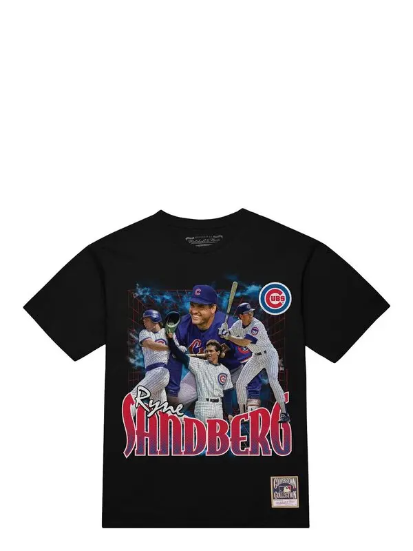Mitchell & Ness Ryne Sandberg Chicago Cubs Legendary Collage Player T-shirt - Black