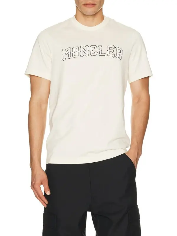 Moncler T-shirt In Cream - Ivory