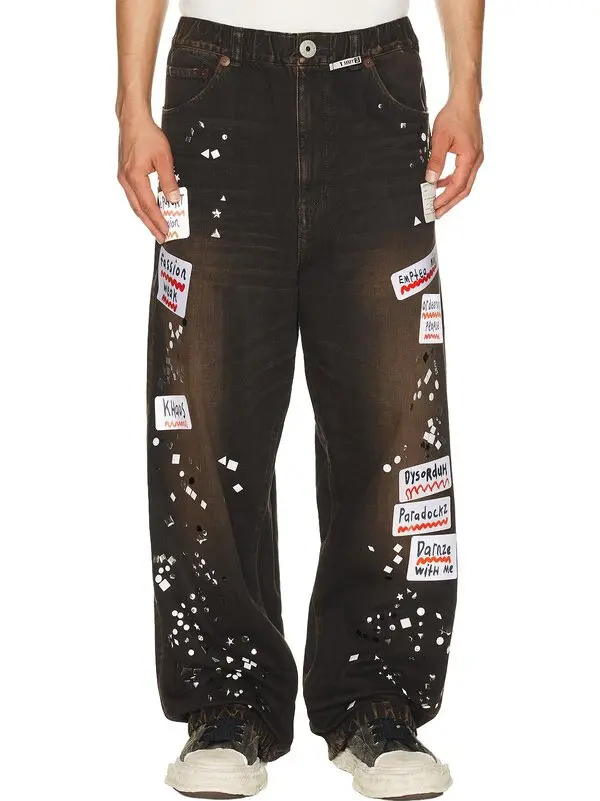 Mihara Yasuhiro Embellished Denim Jeans - Black