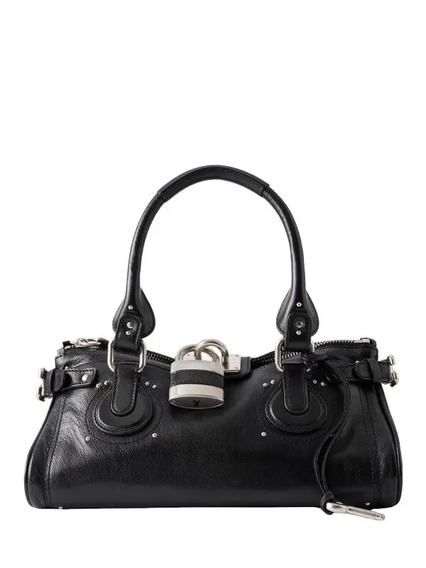 Chloé Paddington Full-grain Leather Shoulder Bag - Black