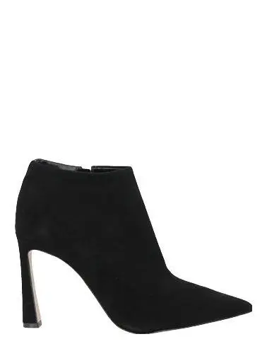J.A.P. JOSE ANTONIO PEREIRA Suede Pointed Toe Stiletto Heel Ankle Boots - Black