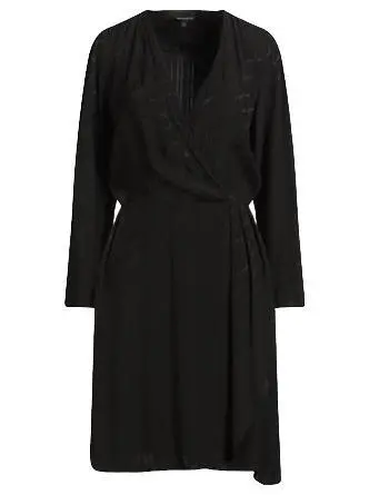 Armani Exchange Viscose Jacquard V-neck Mini Dress - Black