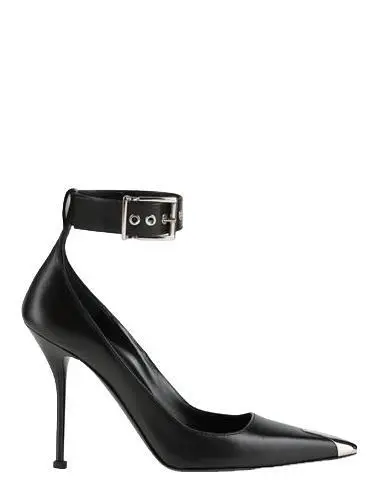 Alexander McQueen Calfskin Pumps With Buckle-fastening Ankle Strap - Black