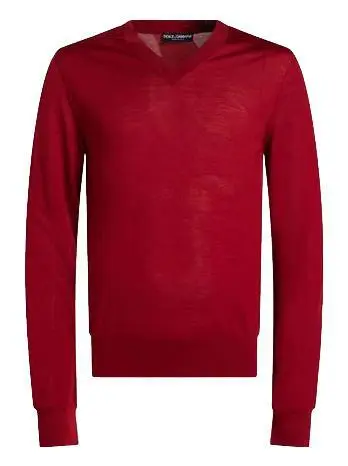 Dolce & Gabbana Cashmere V-neck Sweater - Red