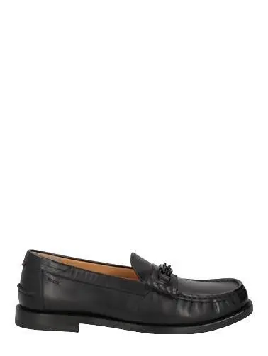 Bally Tan Calfskin Loafers With Chain Detail - Black
