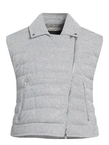 Herno Sleeveless Puffer Jacket With Metallic Fiber - Silver