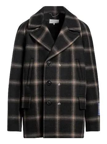 MAISON MARGIELA Felt Wool Checked Single-breasted Jacket - Grey