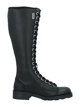 O.X.S. Soft Leather Lace-up Boots - Black