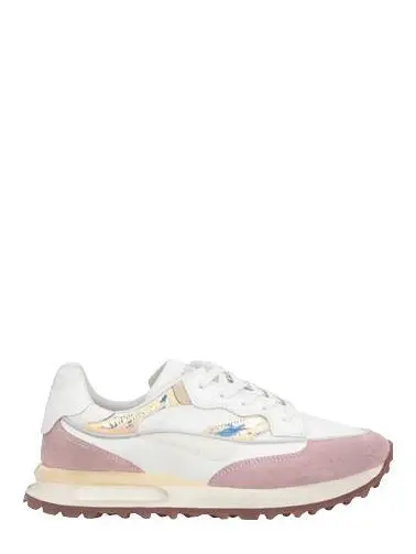 HIDNANDER Low-top Sneakers In Leather And Textile Fibers - Pink