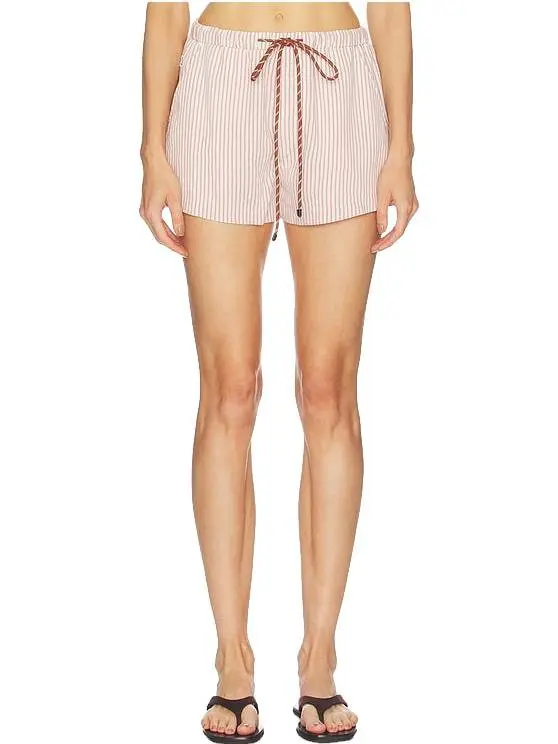 Citizens Of Humanity Este Drawstring Shorts - Raspberry Stripe