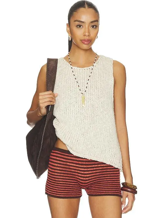 Free People Crochet Knit Tank - Tea