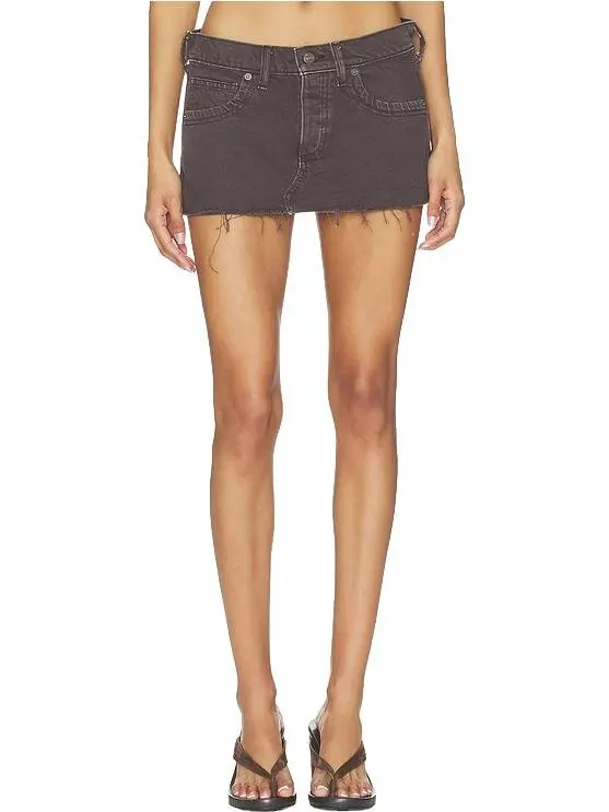Free People Lainey Low Rise Mini Skirt - Chocolate