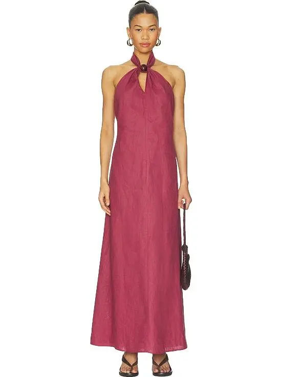 Faithfull The Brand Lourdes Maxi Dress - Rhubarb