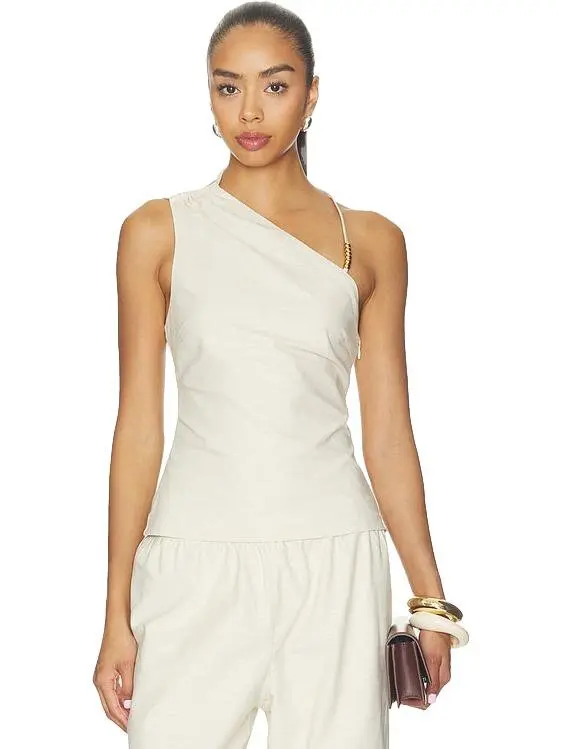 ALL THE WAYS Simone Asymmetrical Top - Neutral