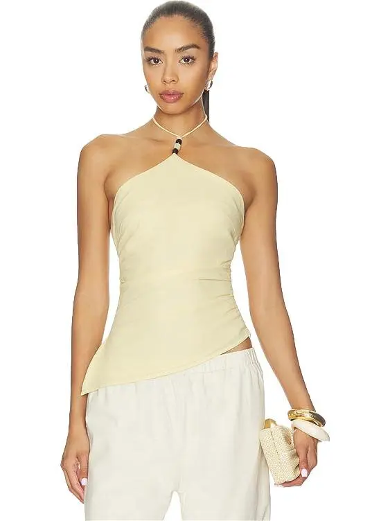 MORE TO COME Shaila Halter Top - Cream