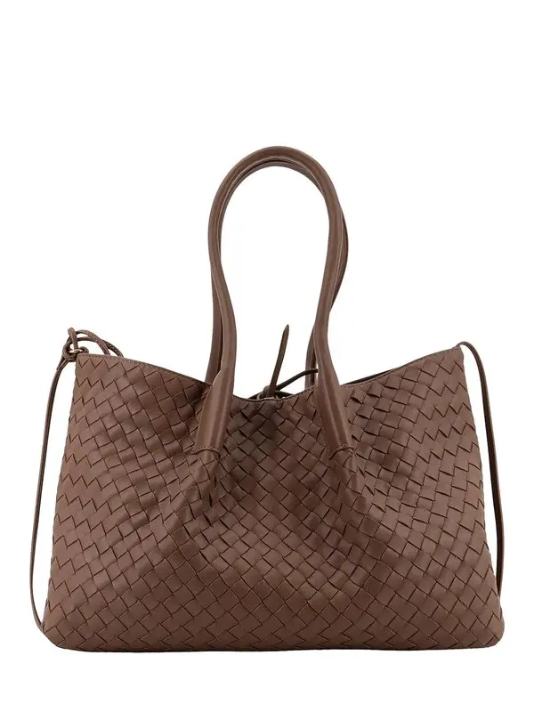 Bottega Veneta Pinacoteca Woven Leather Handbag - Brown