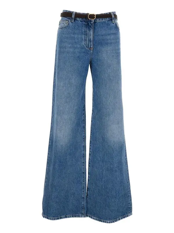 Elisabetta Franchi Palazzo Belted Jeans - Blu