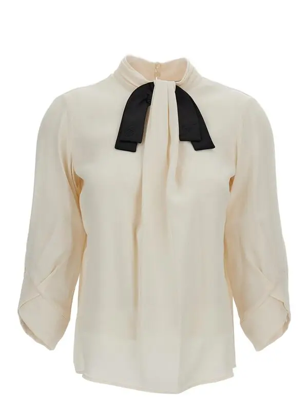Elisabetta Franchi Bow Detail Shirt - White