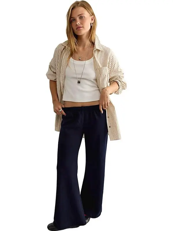 Citizens Of Humanity Nora Knit Pull-on Wide Leg Pants - Navy