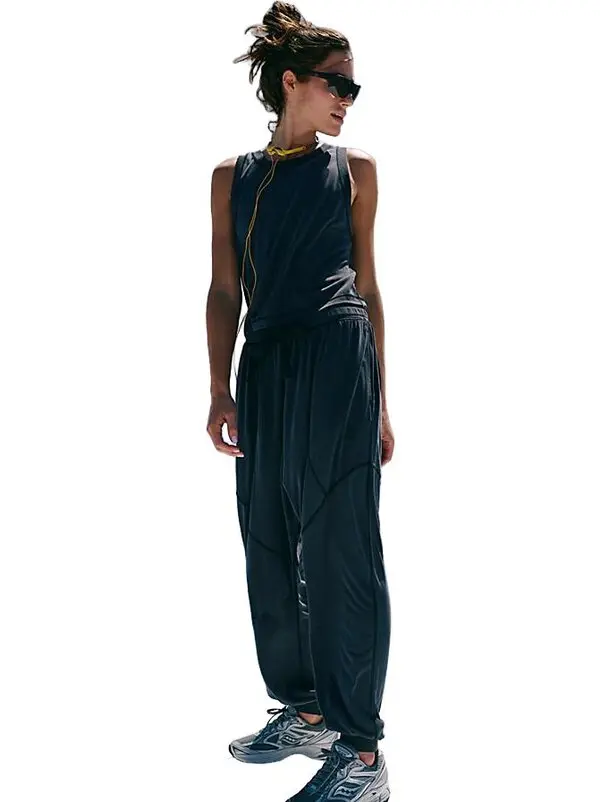 Free People Sandwashed Harem Set - Black