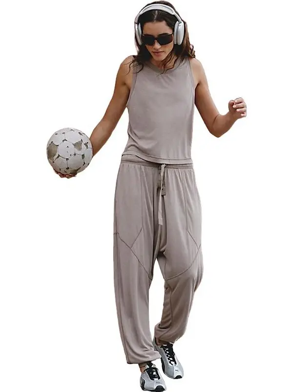 Free People Sandwashed Harem Set - Fossil