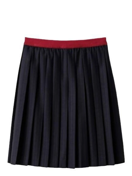 Miu Miu Pleated Pinstripe Midi Skirt - Blue