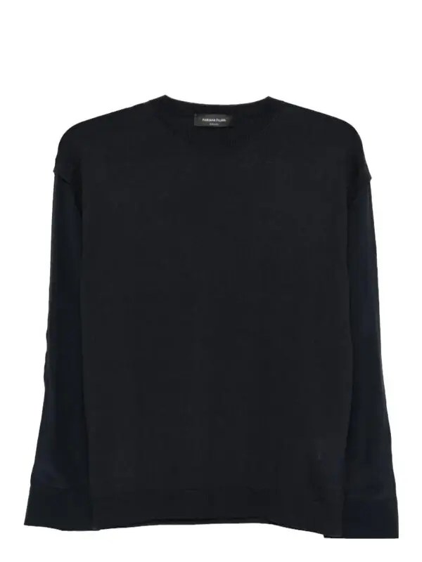 Fabiana Filippi Round Neck Long Sleeve Top - Blue