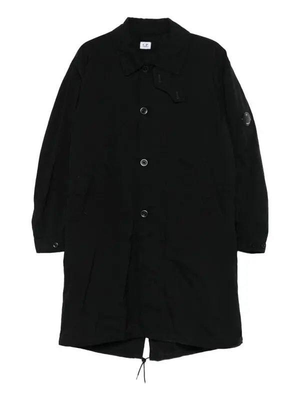C.P. COMPANY Button-fastening Lens-detail Coat - Black