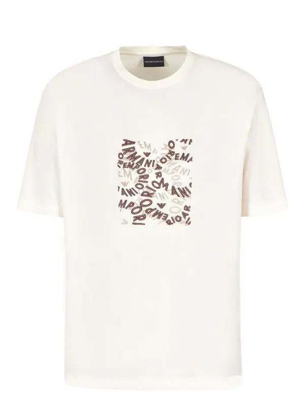 Emporio Armani Logo-print Cotton T-shirt - White