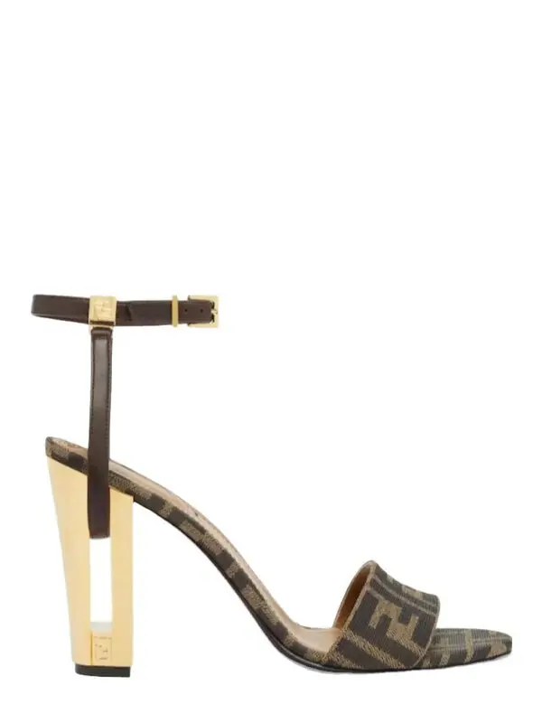 Fendi Delfina Ff Jacquard Sandals - Brown