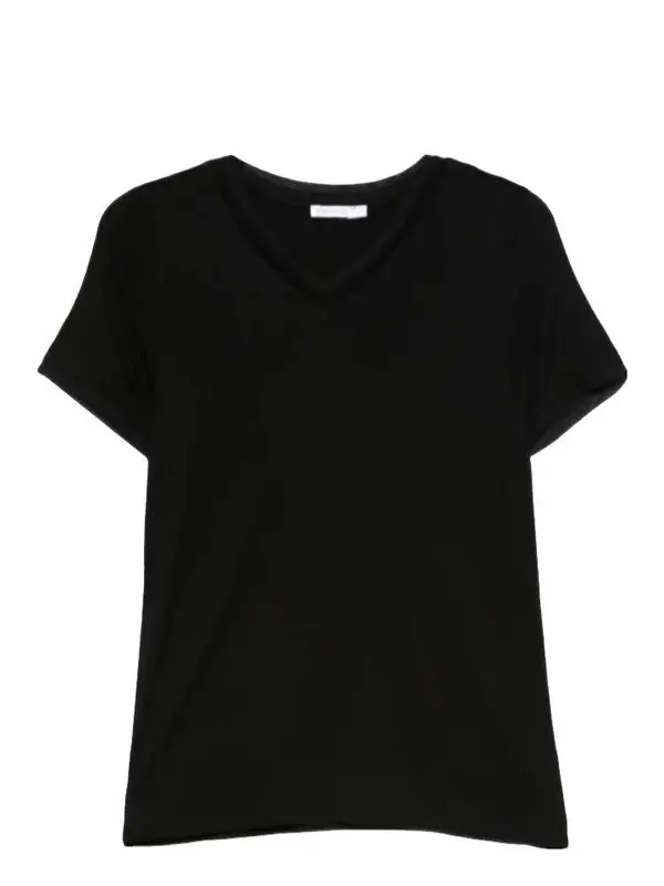 Patrizia Pepe V-neck Short Sleeve T-shirt - Black