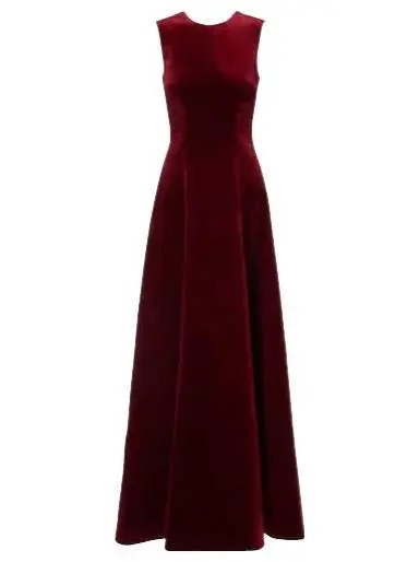 EMILIA WICKSTEAD Cotton Velvet Gown - Brown