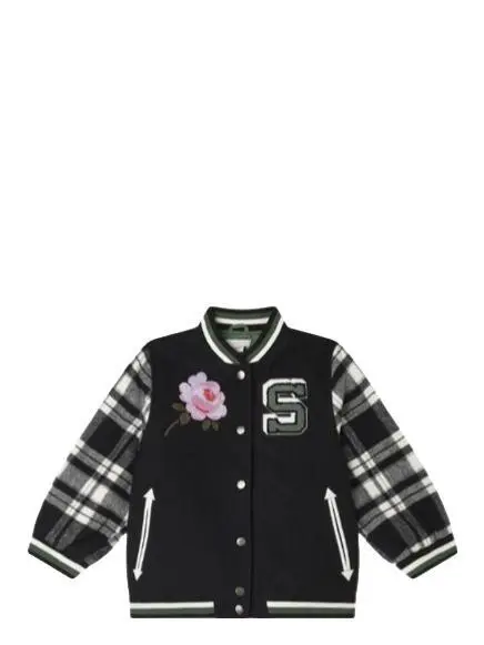 Stella McCartney Embroidered Floral Bomber Jacket - Black