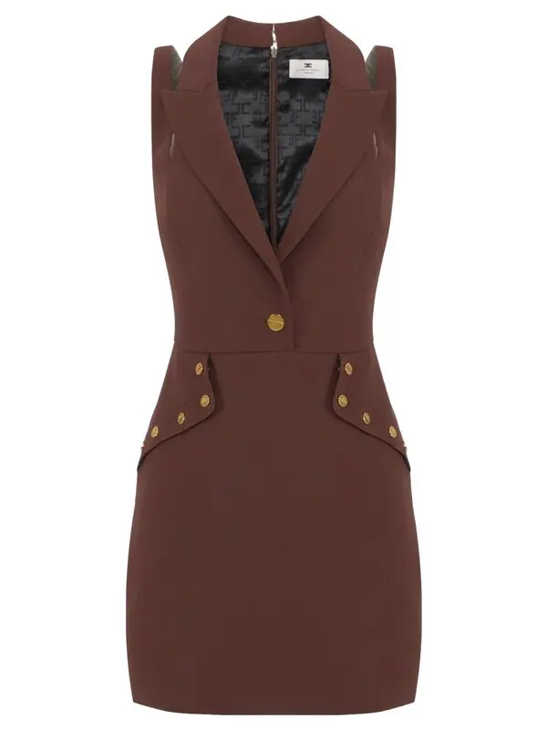 Elisabetta Franchi Cut-out Detailed Slim Fit Mini Dress - Red