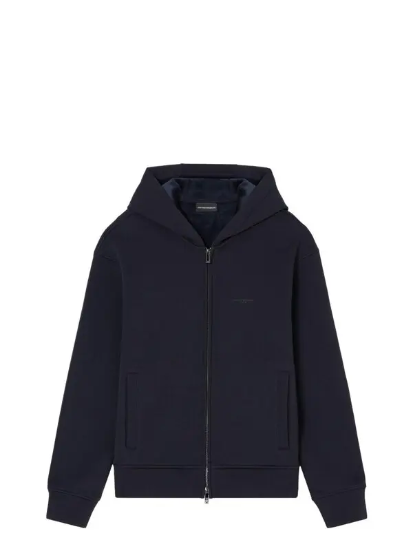 Emporio Armani Full Zip Hooded Sweatshirt - Navy Blue