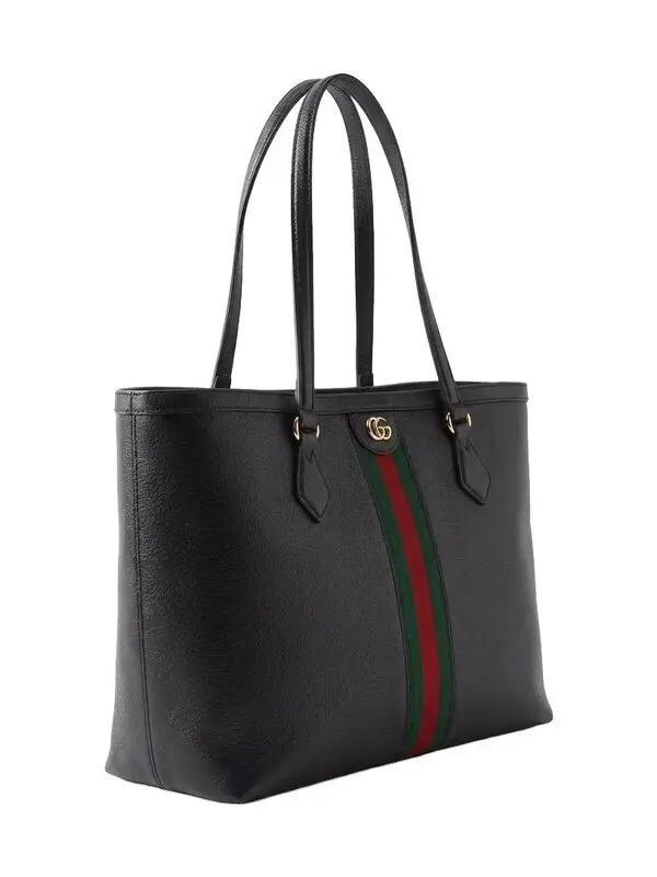 Gucci Ophidia Tote Bag With Signature Web Detail - Black